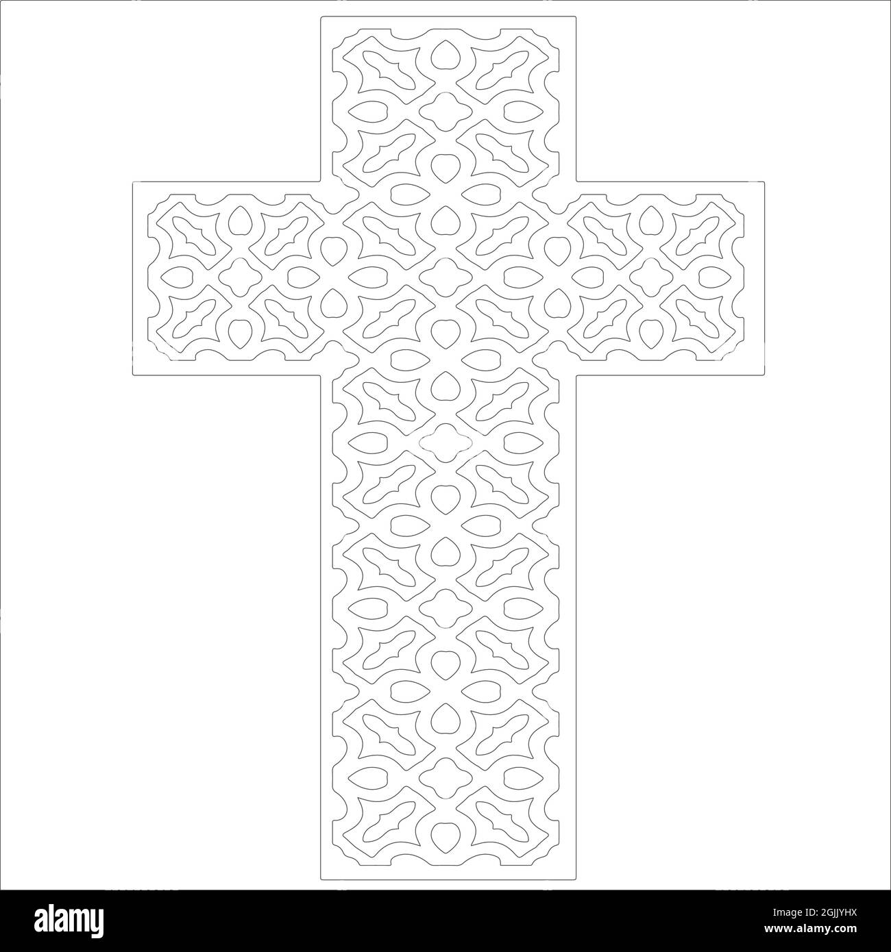 cross with black and white patterns on a white background Stock Vector ...