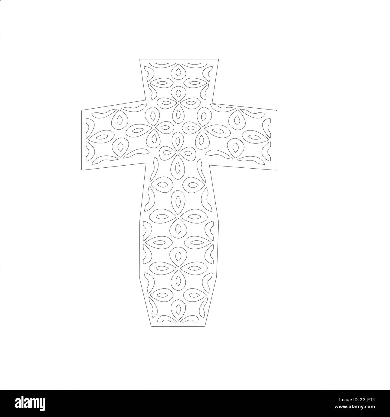 cross with black and white patterns on a white background Stock Vector ...