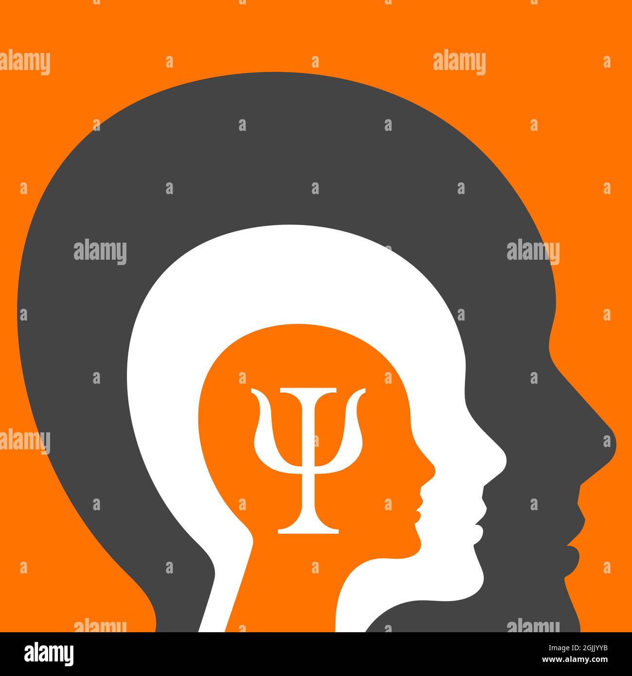 Letter psi and two profiles. Psychology logo. Psychologist icon ...