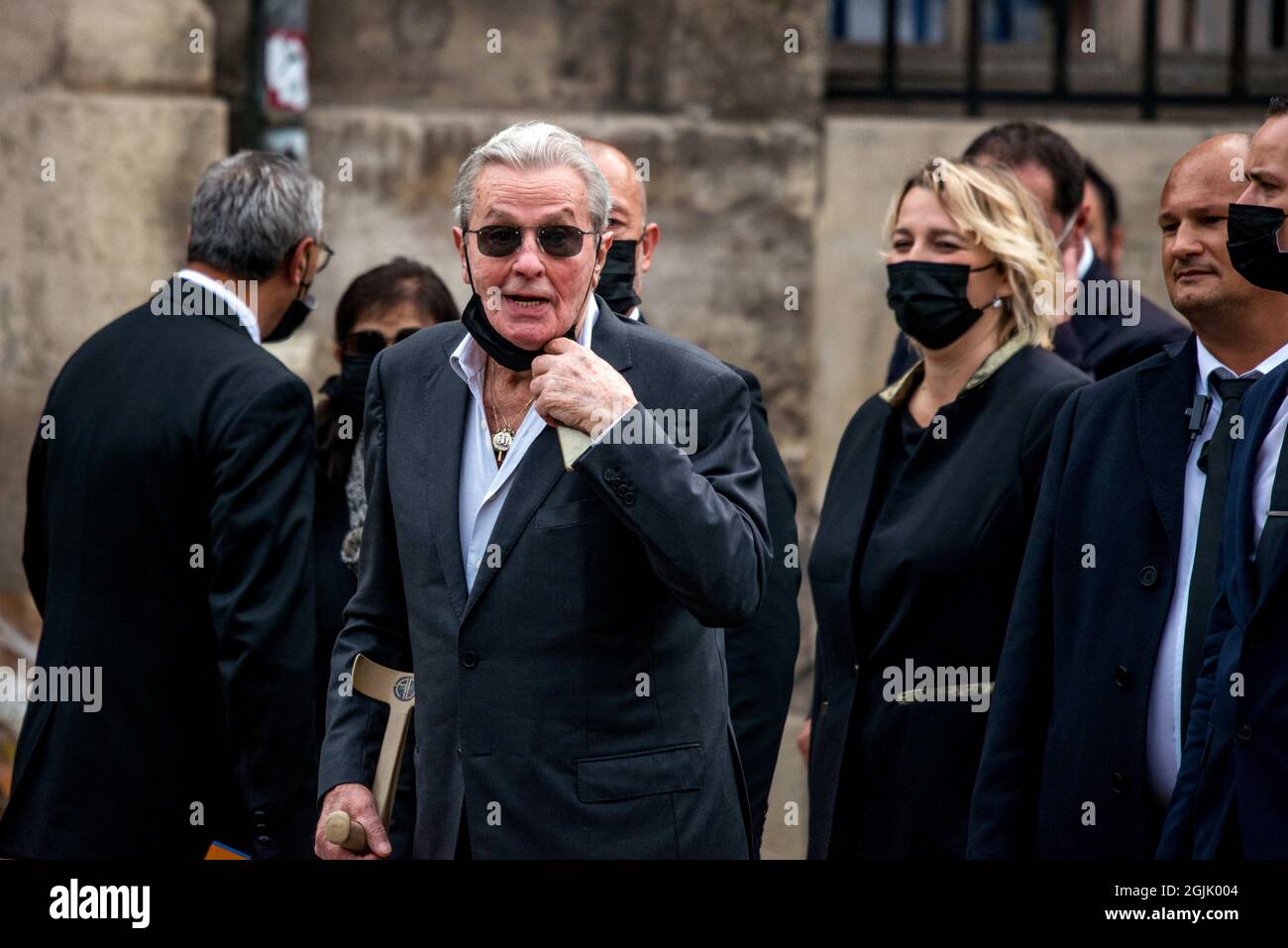 Paris, France. 10th Sep, 2021. Alain Delon at Jean-Paul Belmondo's ...