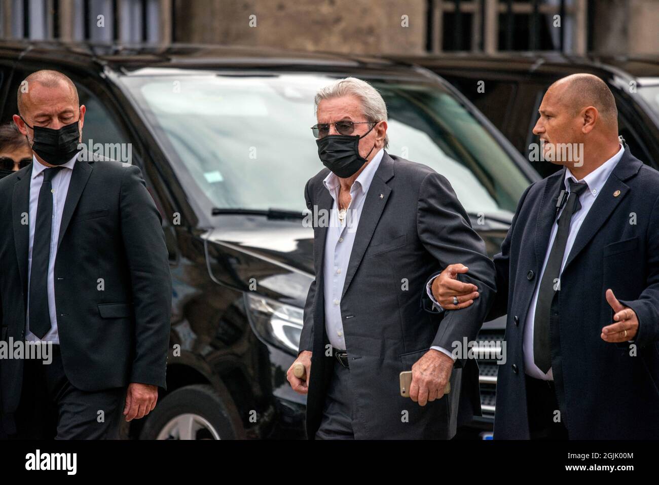 Paris, France. 10th Sep, 2021. Alain Delon at Jean-Paul Belmondo's ...