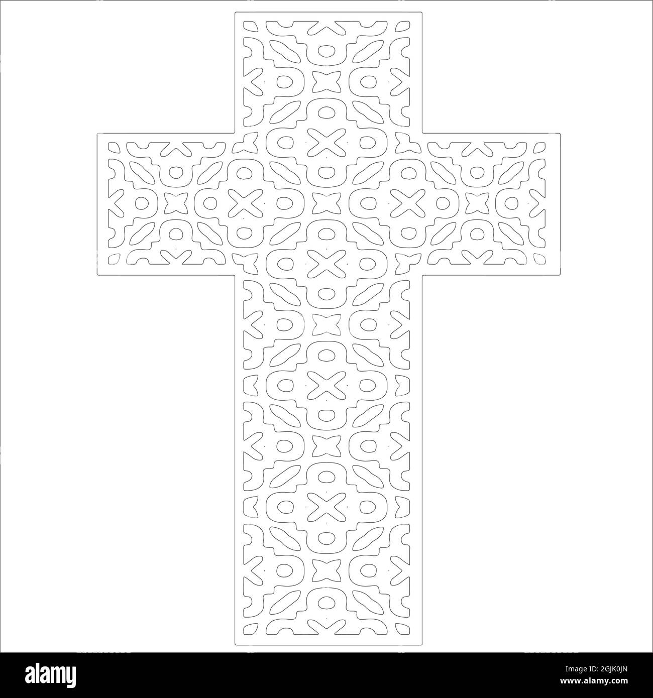 cross with black and white patterns on a white background Stock Vector ...