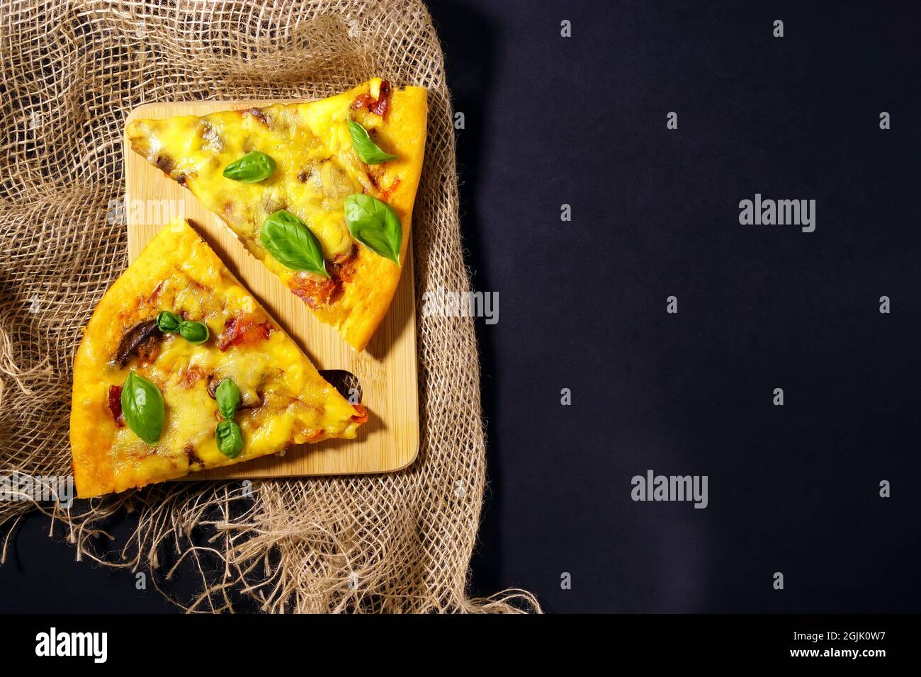 Homemade rustic style pizza with grated Parmesan cheese sauce and basil ...