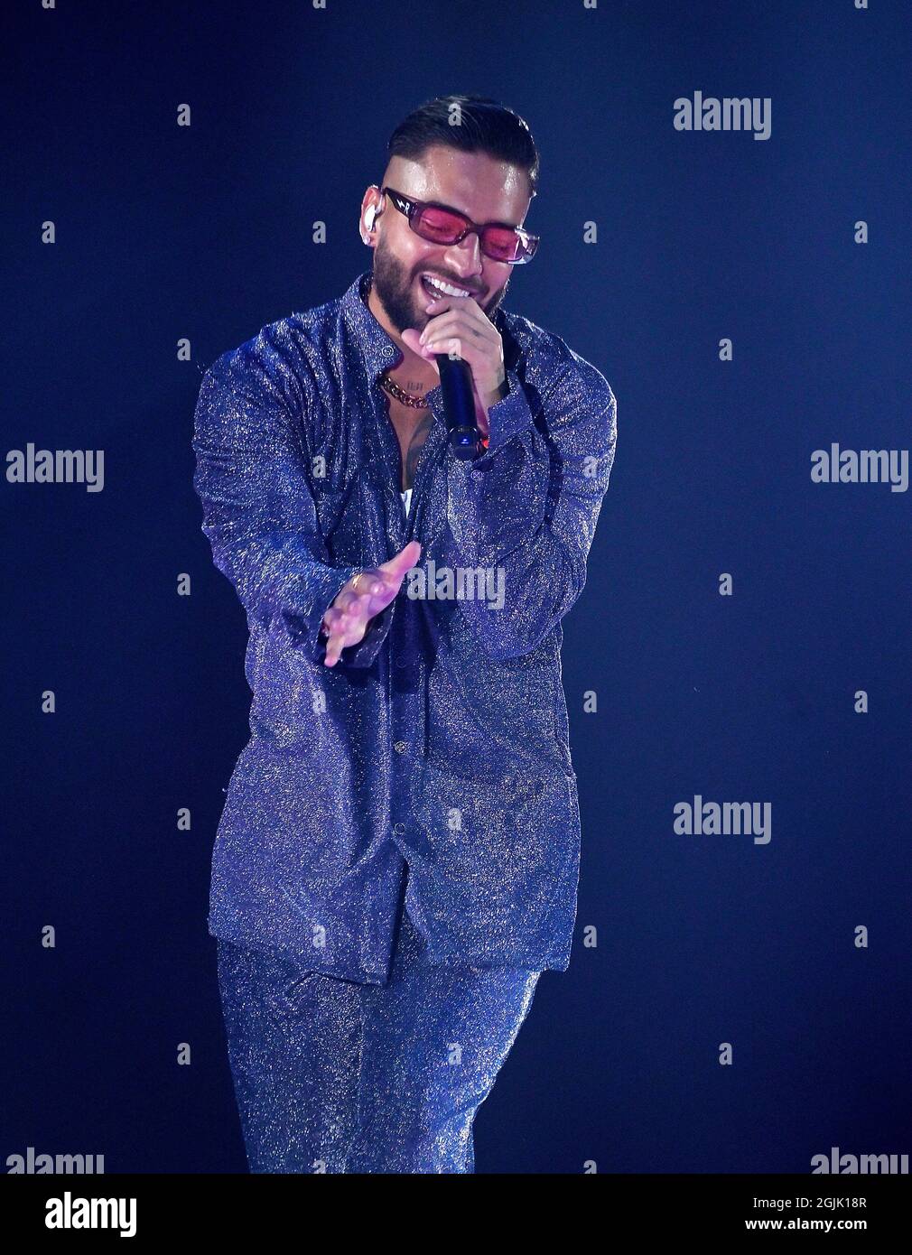 Maluma performs in concert during the 'Papi Juancho' Tour at the SAP ...