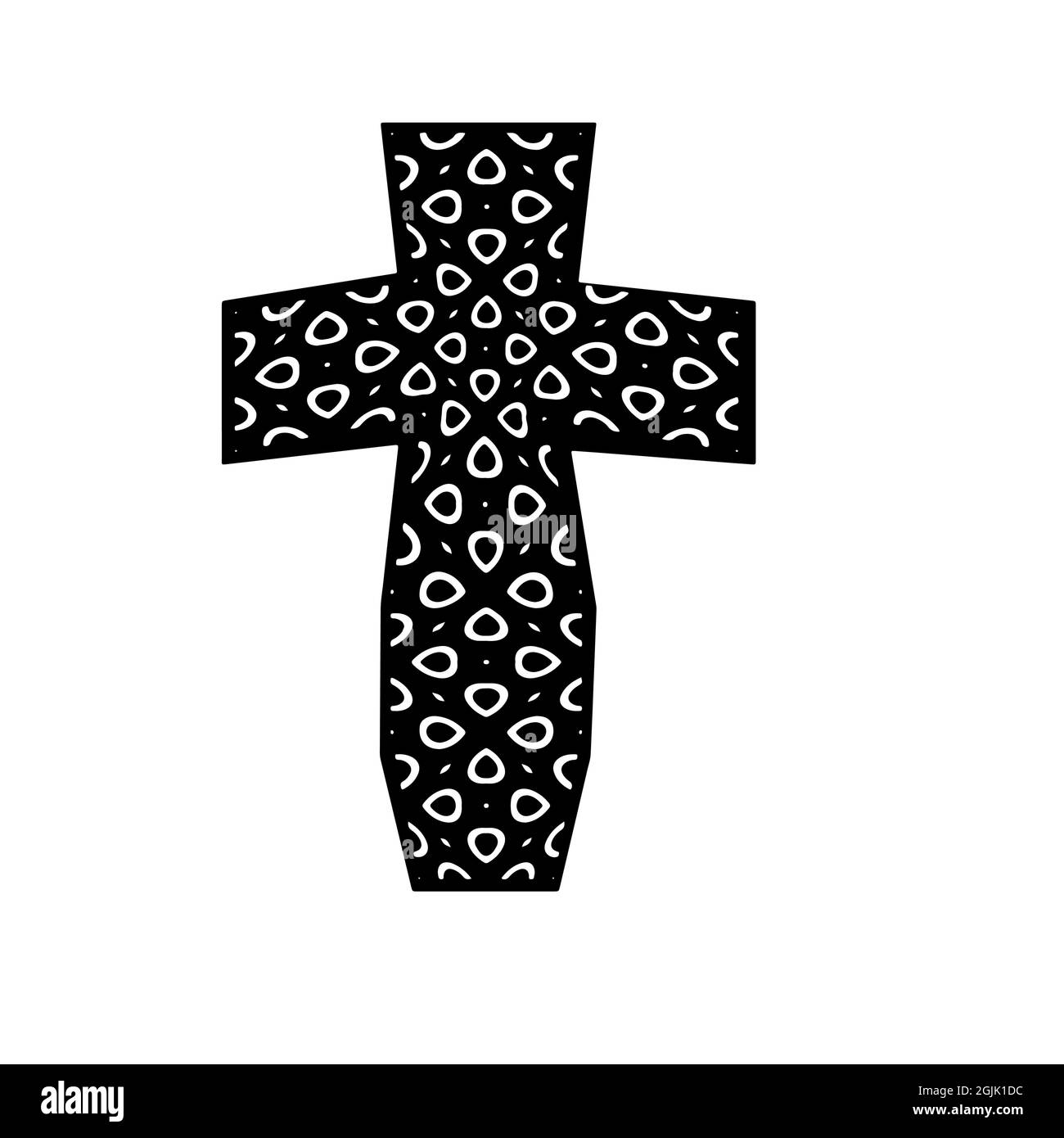 cross with black and white patterns on a white background Stock Vector ...