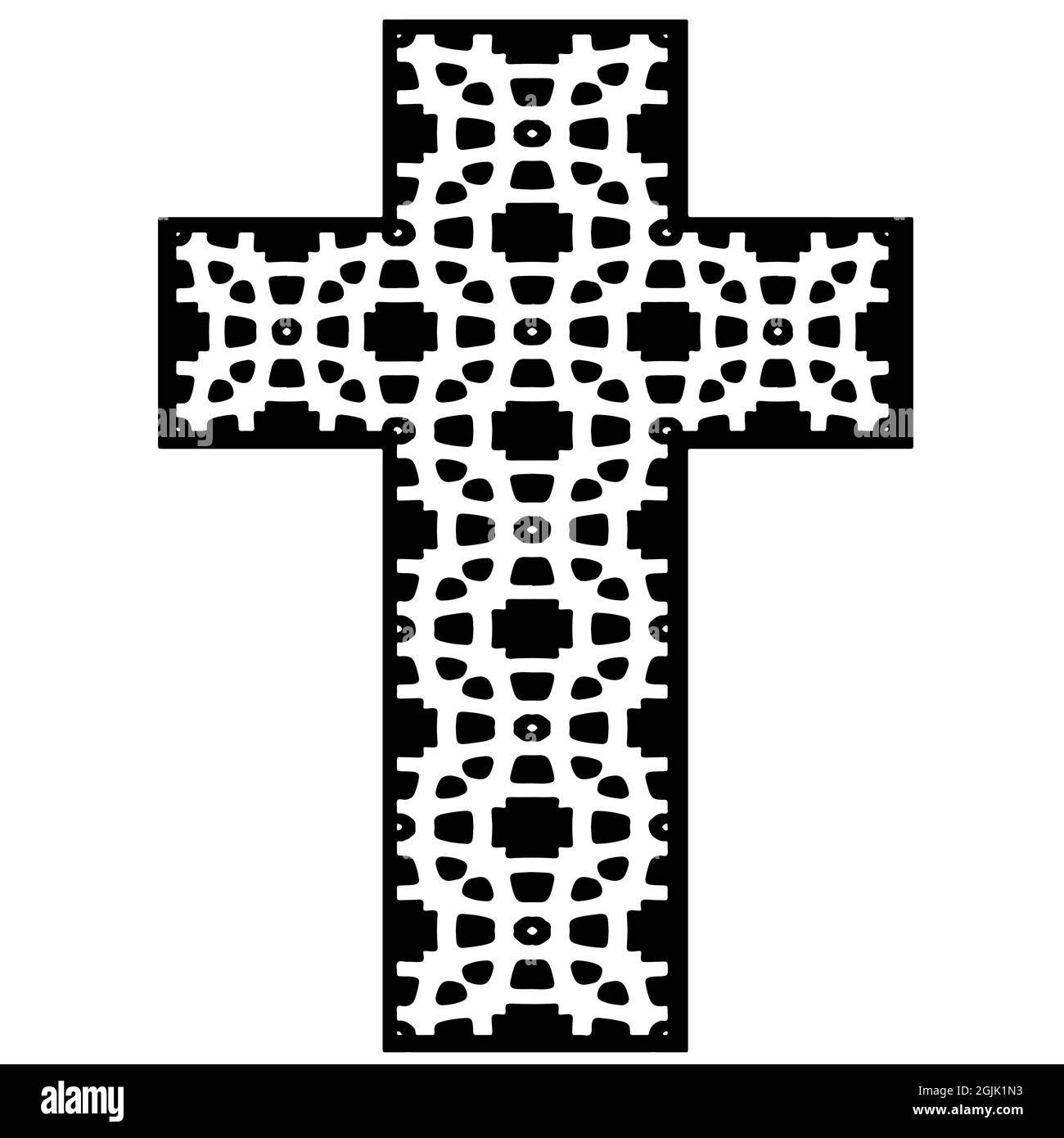 cross with black and white patterns on a white background Stock Vector ...