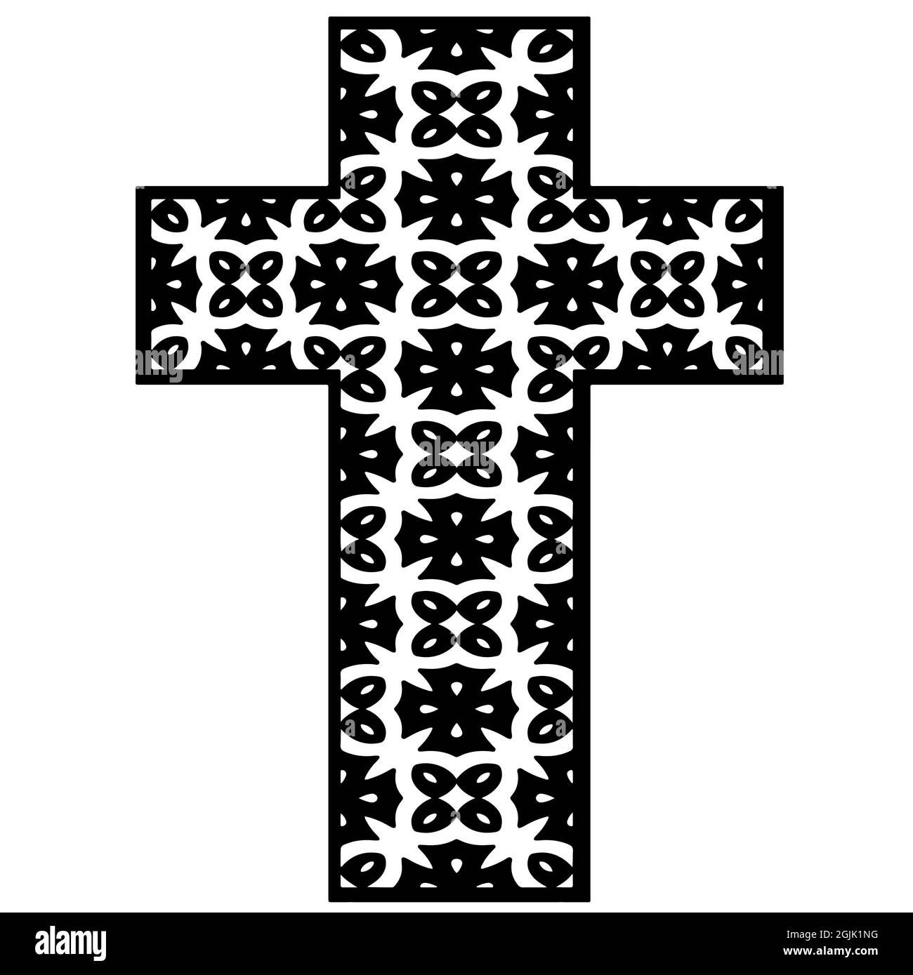 cross with black and white patterns on a white background Stock Vector ...