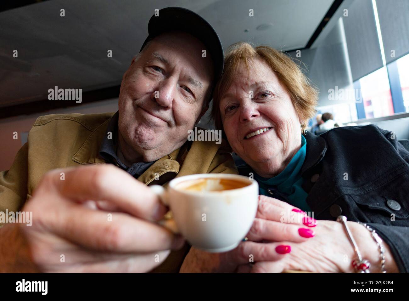 Photographers Mary and Steve Skjold enjoying an espresso during ...