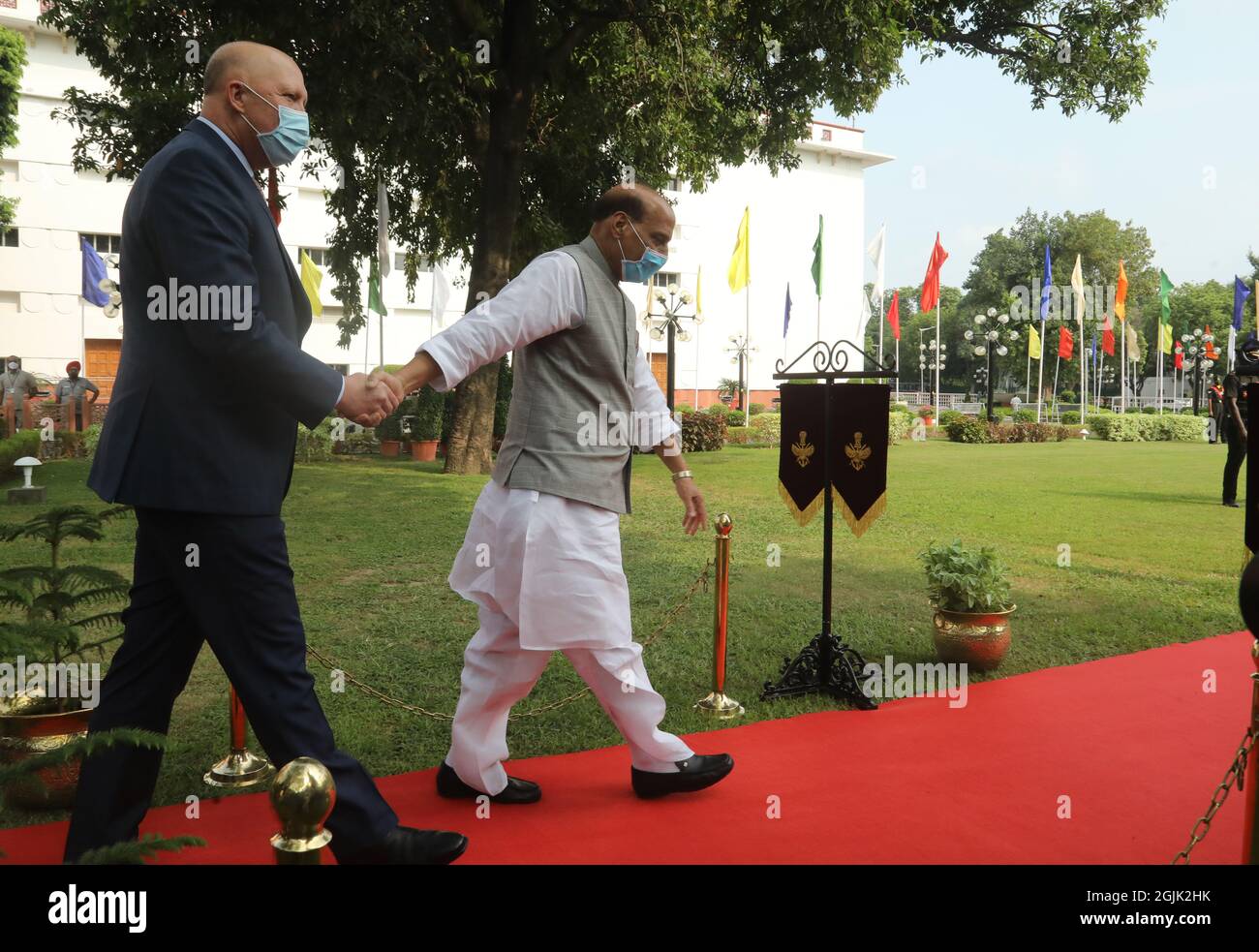 New Delhi, India. 10th Sep, 2021. Indian Defense Minister Rajnath Singh ...
