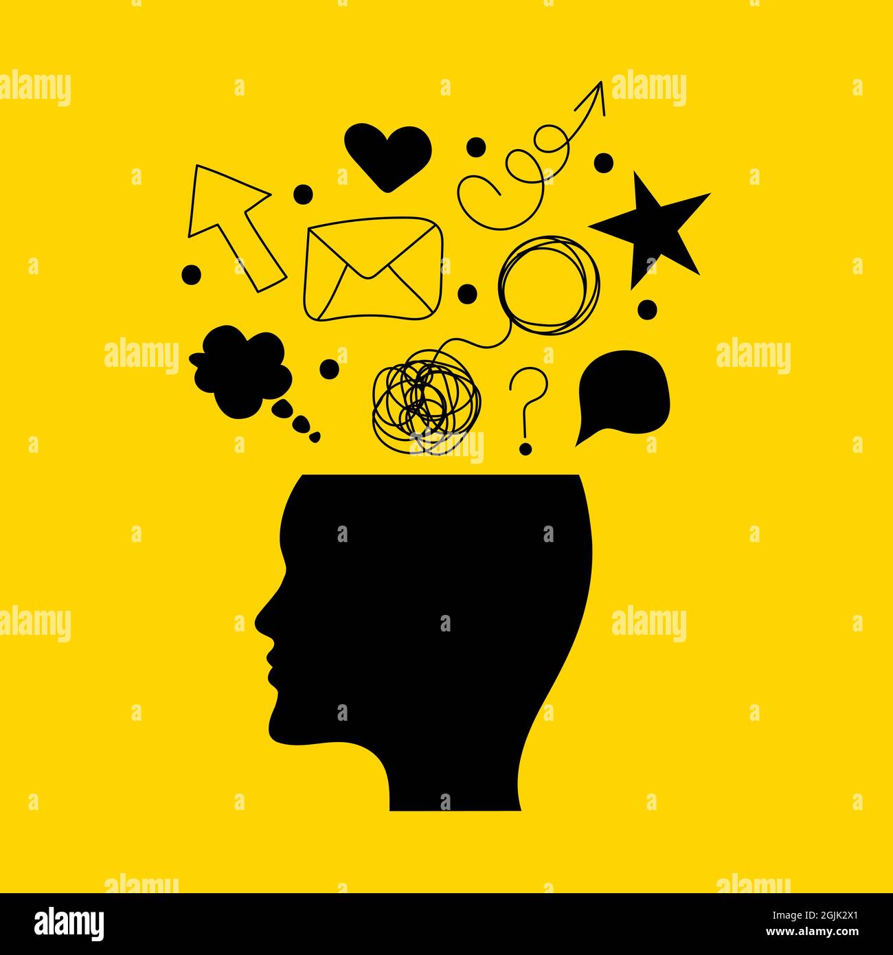 Networking hand drawn icon with head of man and symbols of social ...