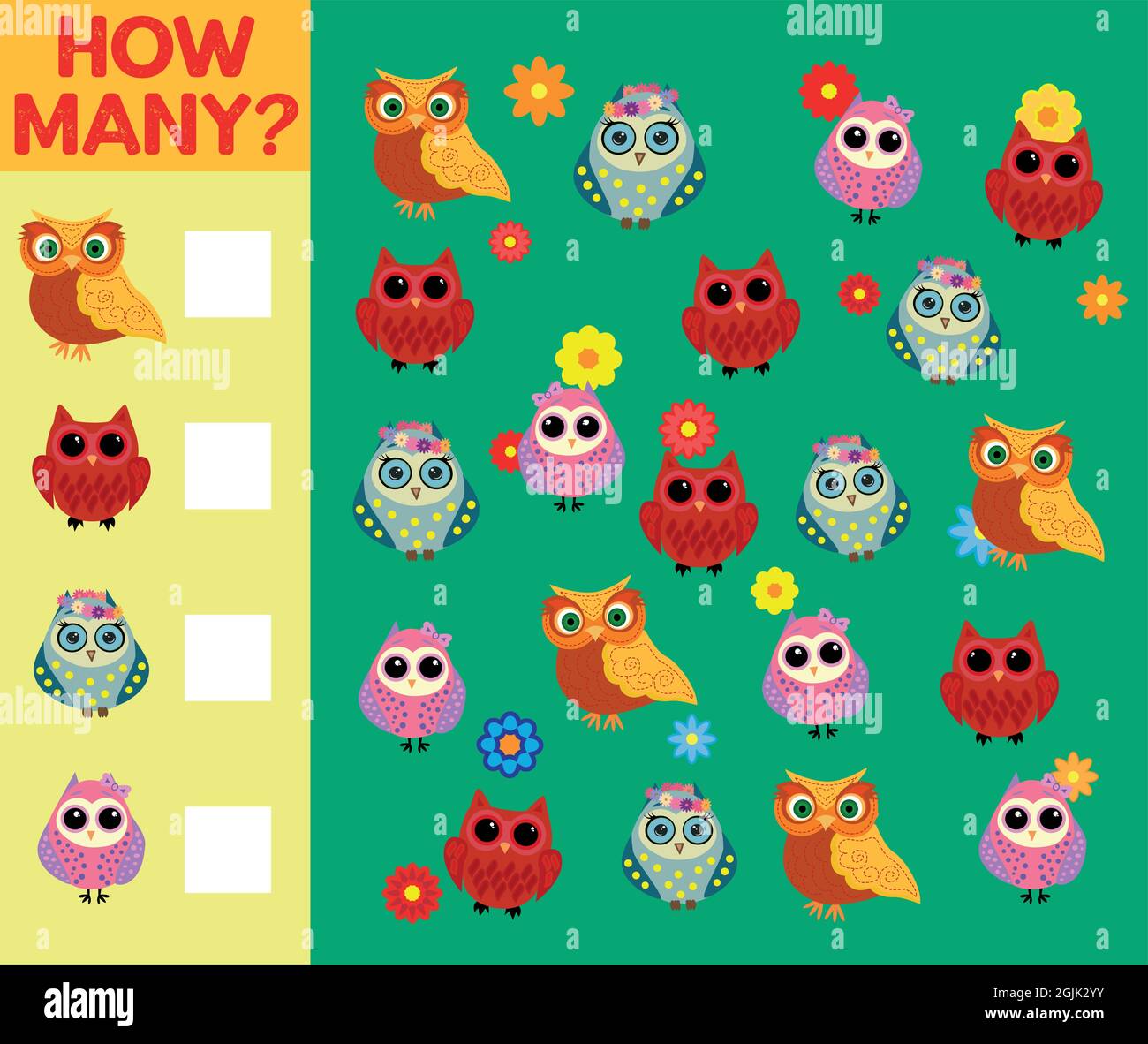 Cartoon Illustration of Educational Counting Activity Game for Children ...