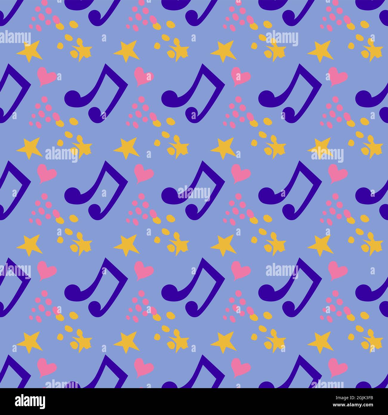 Cartoon cute doodles hand drawn Musical seamless pattern. Colorful ...