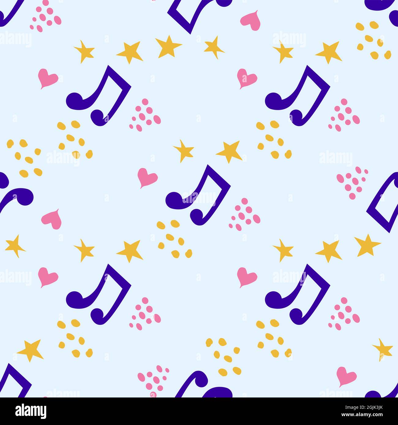 Cartoon cute doodles hand drawn Musical seamless pattern. Colorful ...