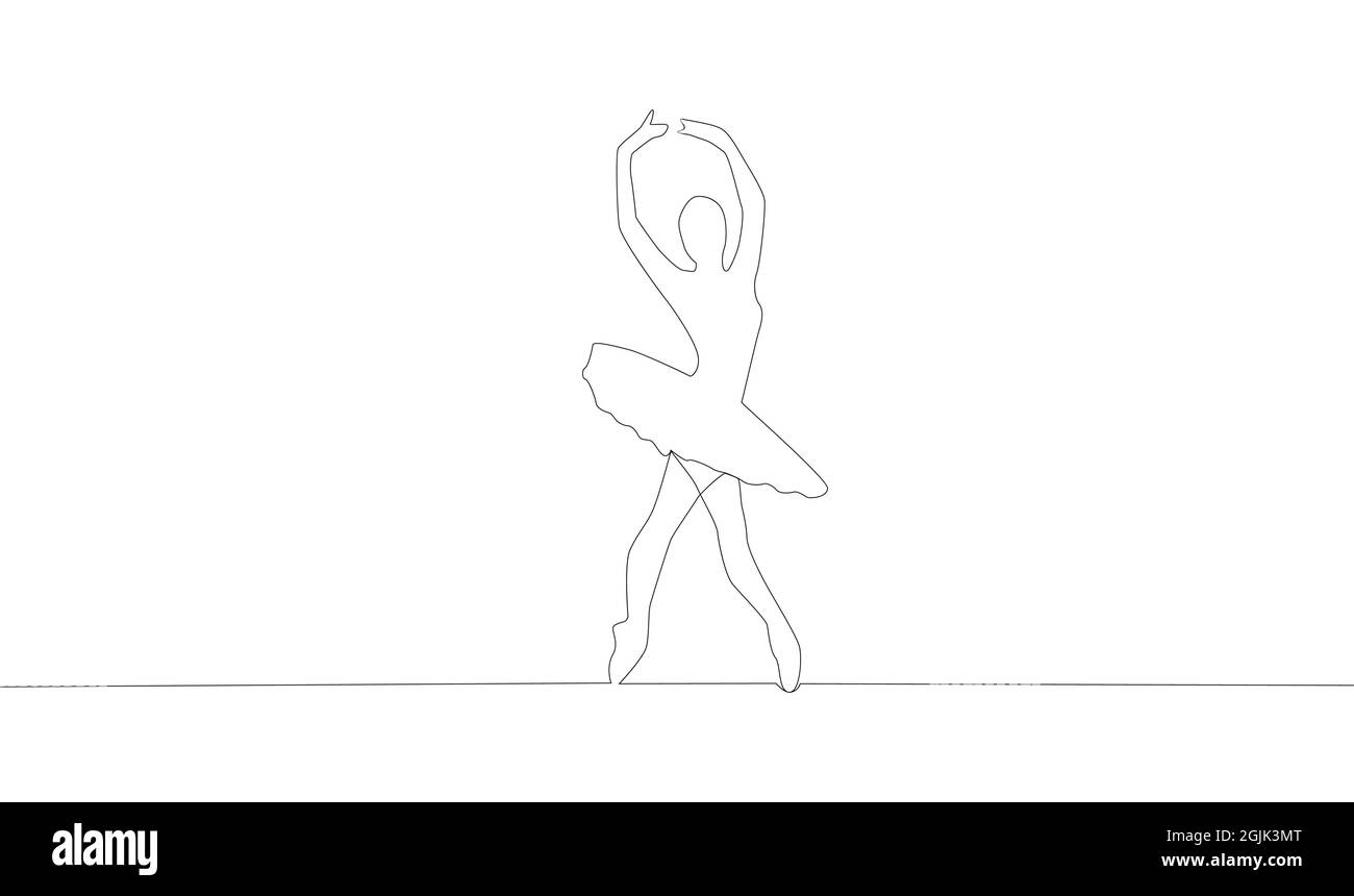 continuous line drawing of woman ballet dancer Stock Vector Image & Art ...