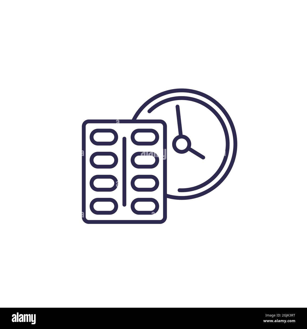 medication time line icon with a clock and pills Stock Vector Image ...