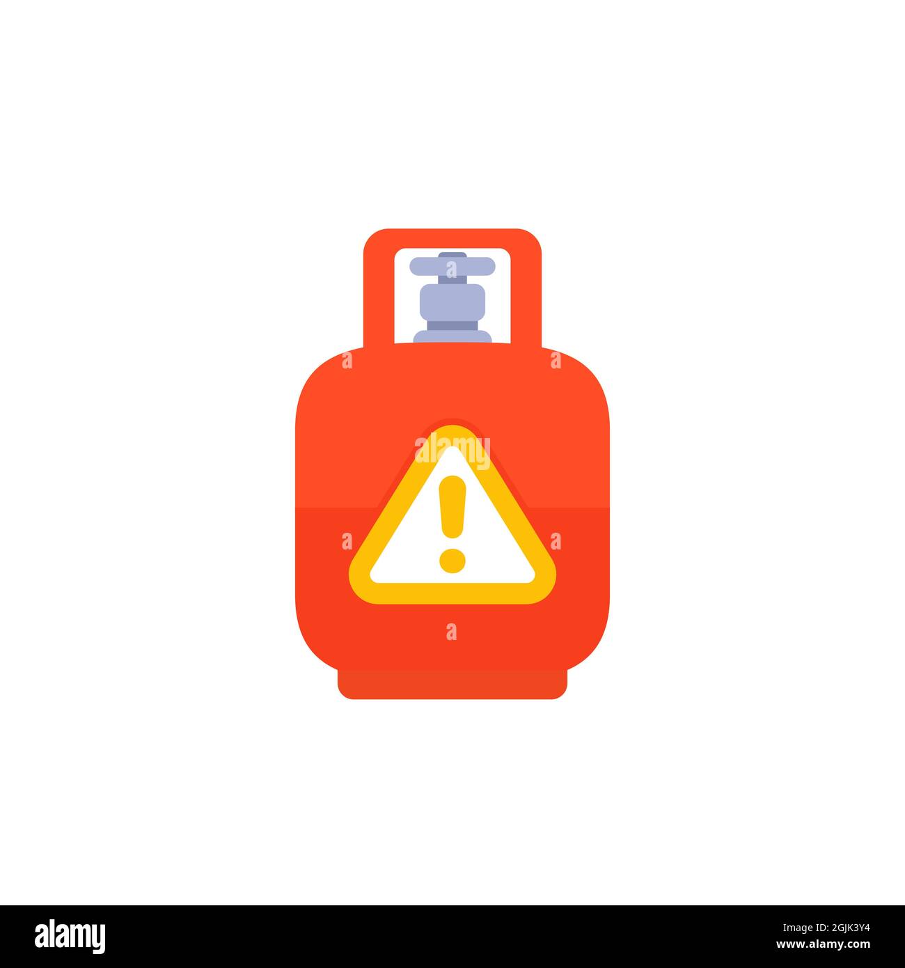 LPG tank, gas cylinder vector icon with warning Stock Vector Image ...