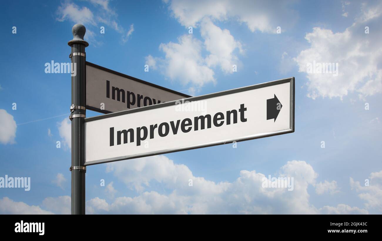 Street Sign the Direction Way to Improvement Stock Photo - Alamy