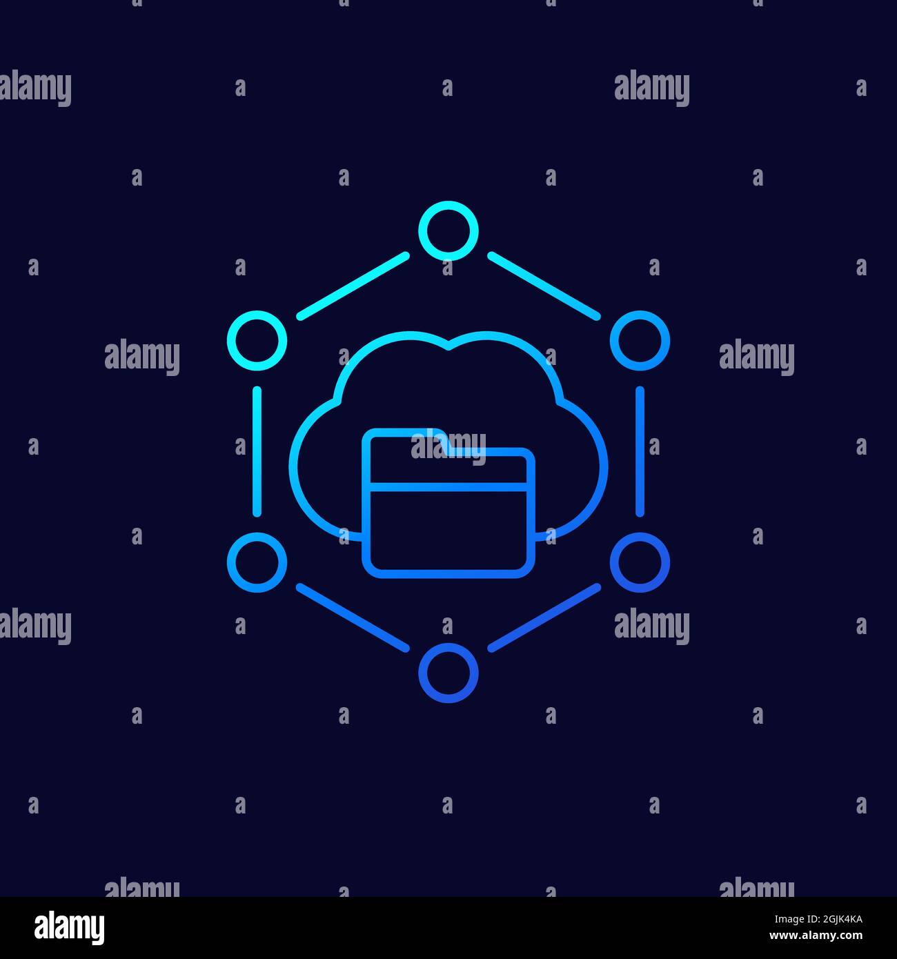 cloud folder icon, linear vector Stock Vector Image & Art - Alamy