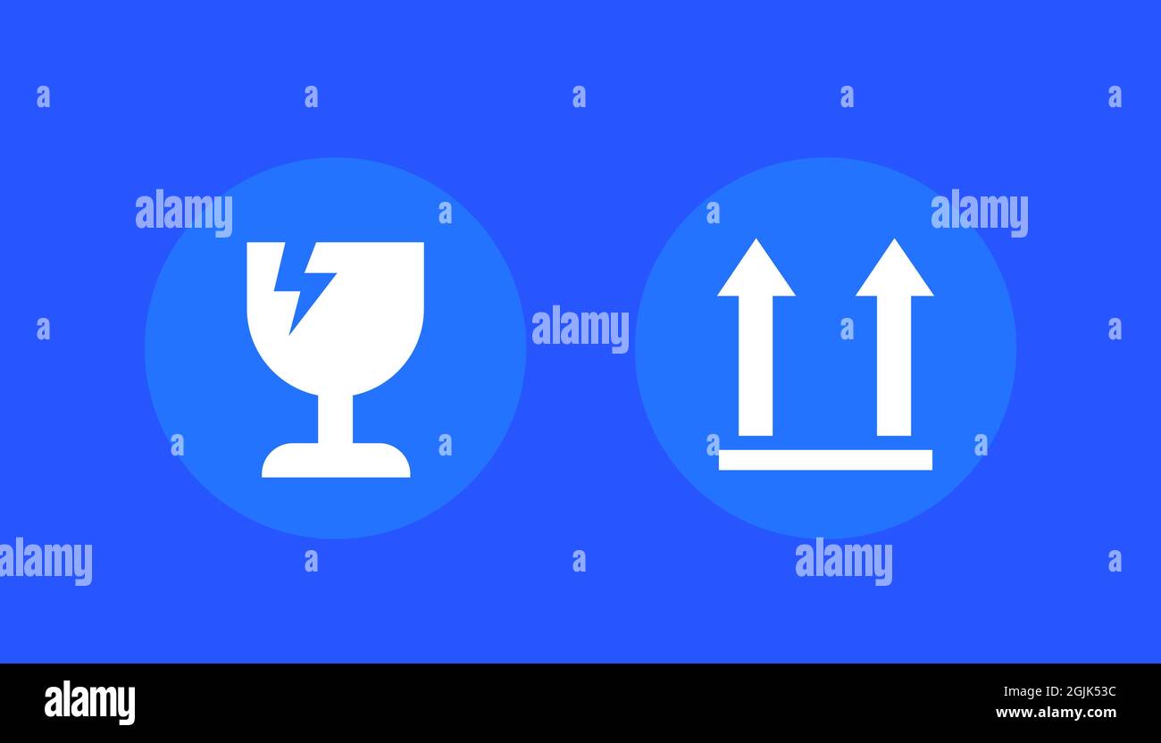 fragile symbols, vector white icons Stock Vector Image & Art - Alamy