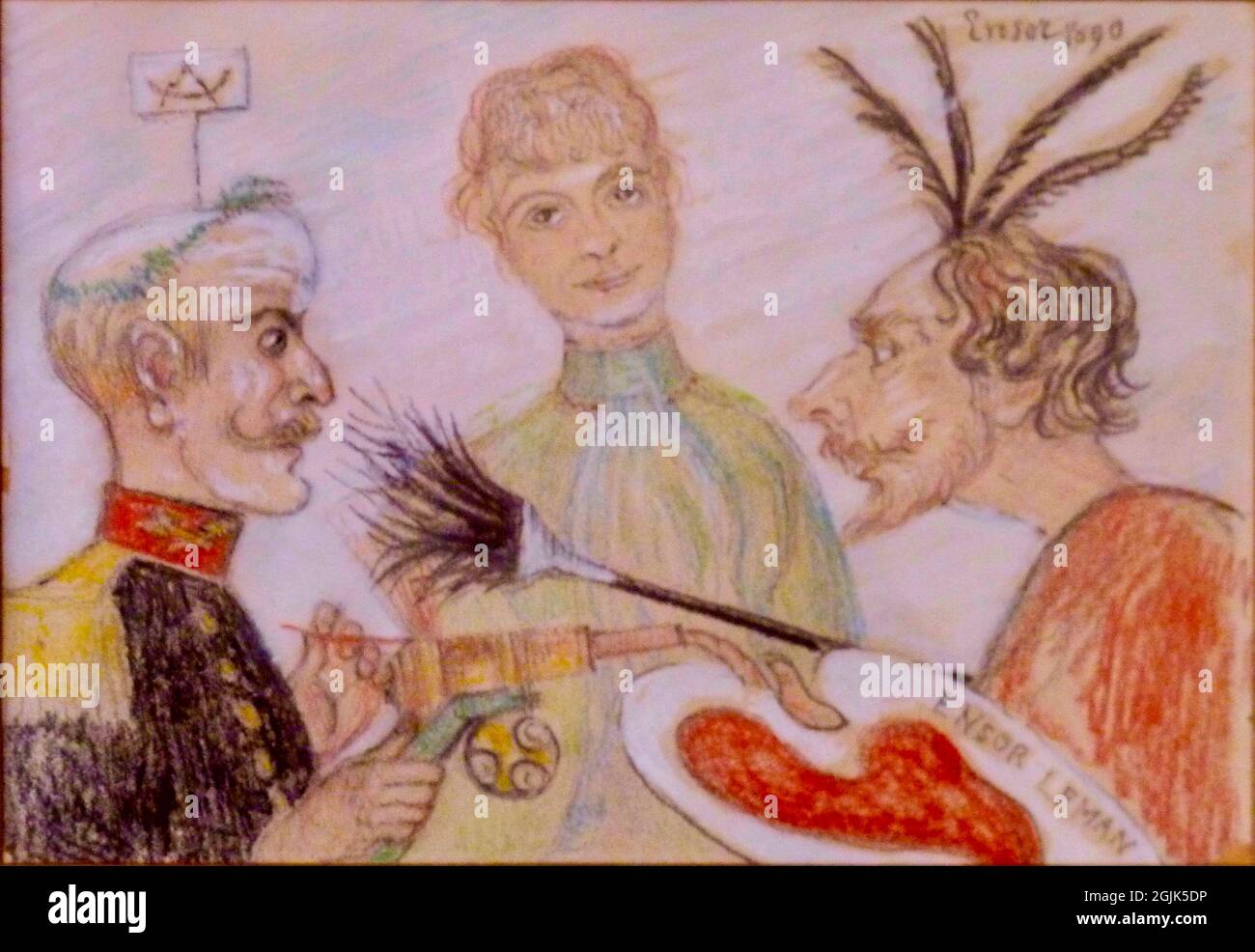 James Ensor artwork - Ensor and General Leman arguing over the art of ...