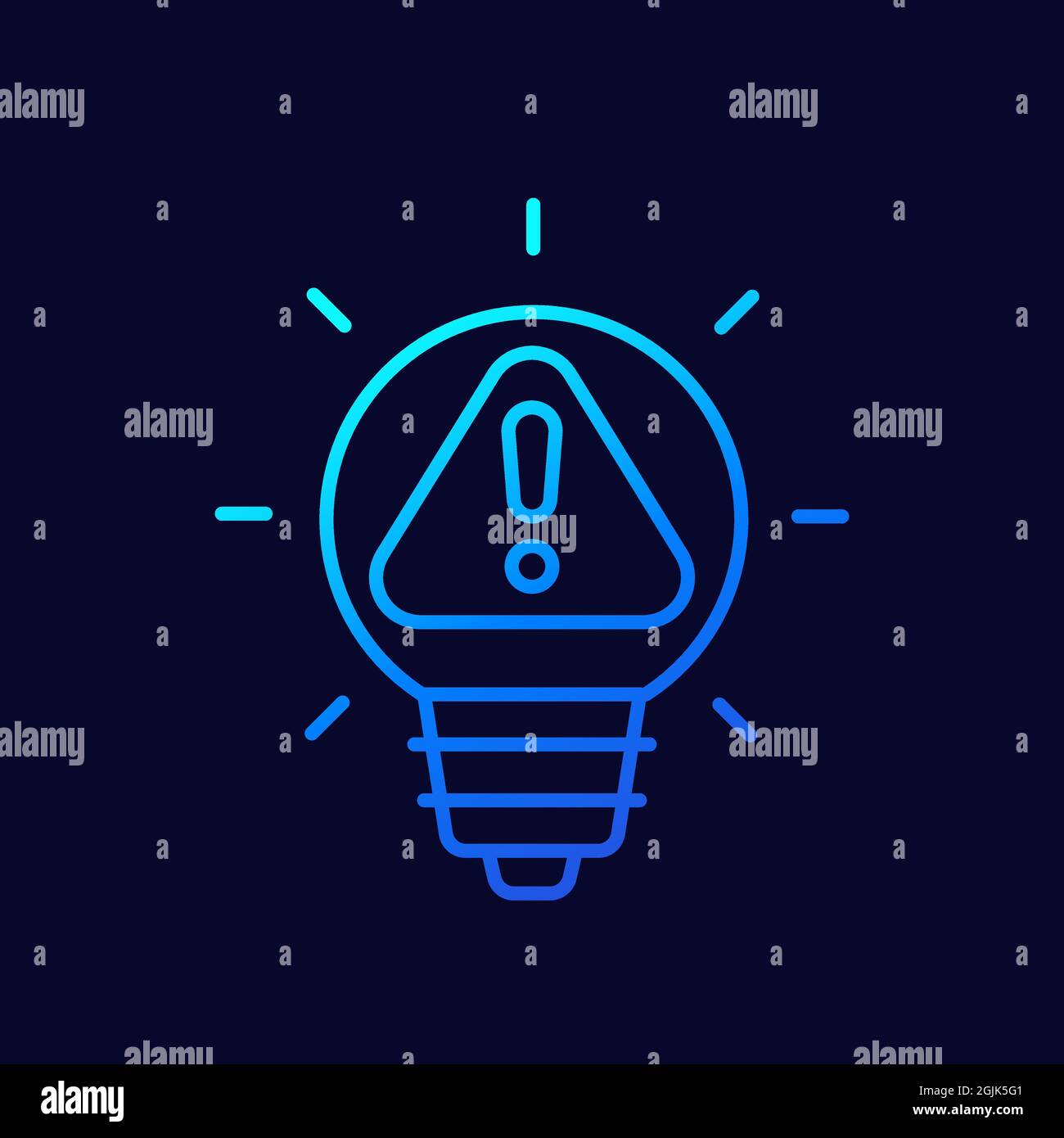 light bulb and warning line icon, vector Stock Vector Image & Art - Alamy