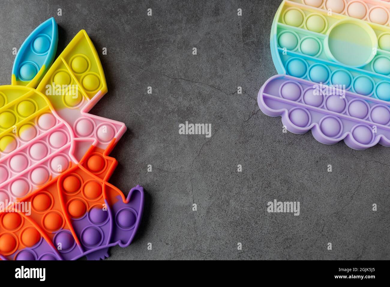 Copy space pop it on black background Stock Photo - Alamy