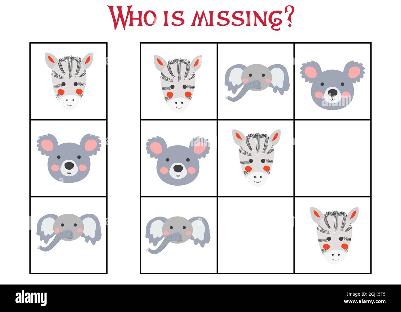 Sudoku game for children with pictures. Kids activity sheet. cute ...