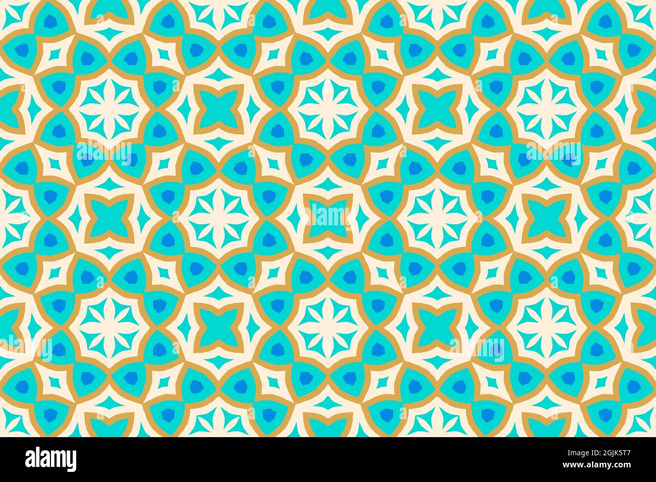 Seamless pattern with Arabic motifs in 4 colors Stock Photo - Alamy
