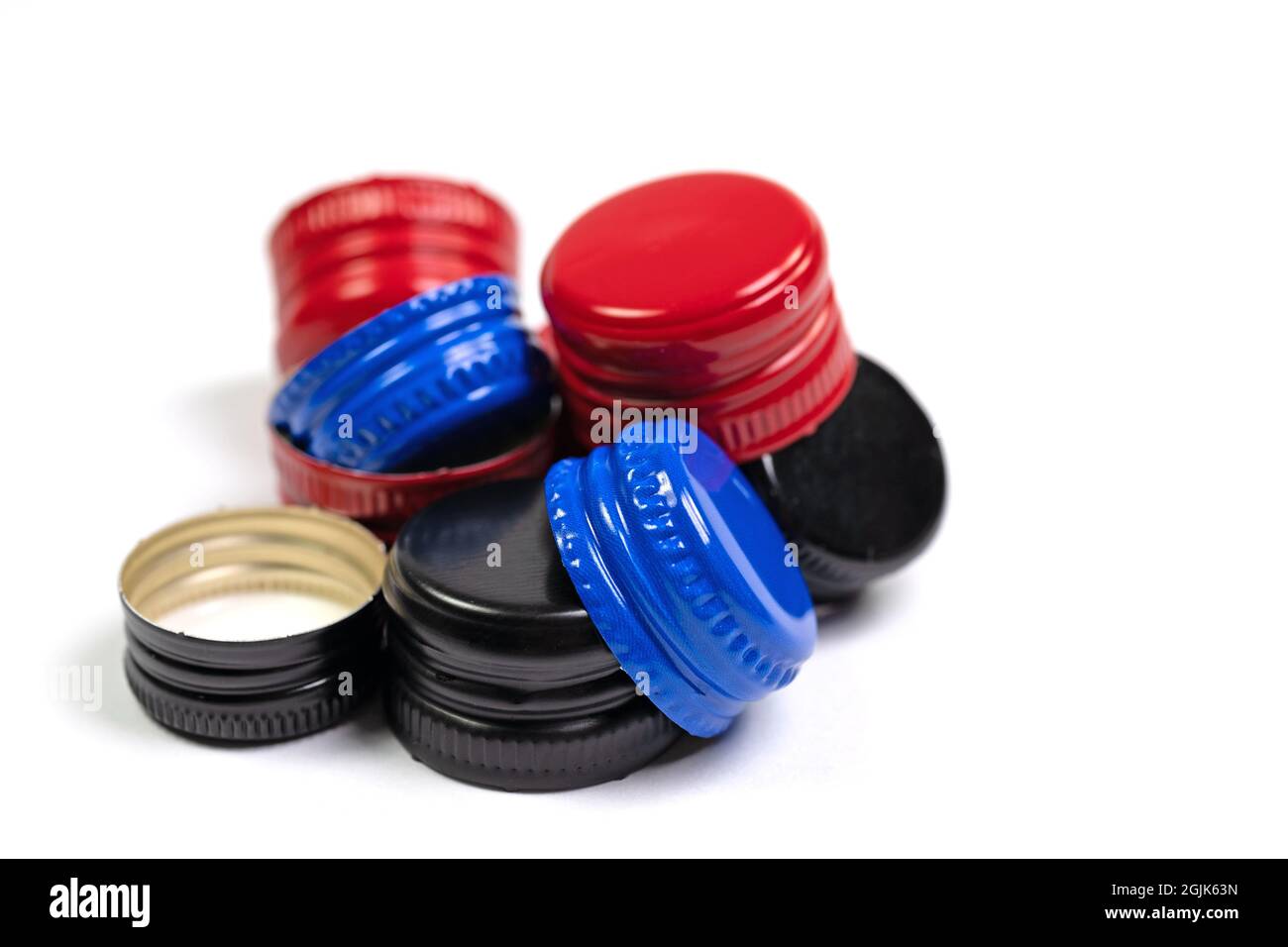 Close-up of old aluminum bottle caps Stock Photo - Alamy