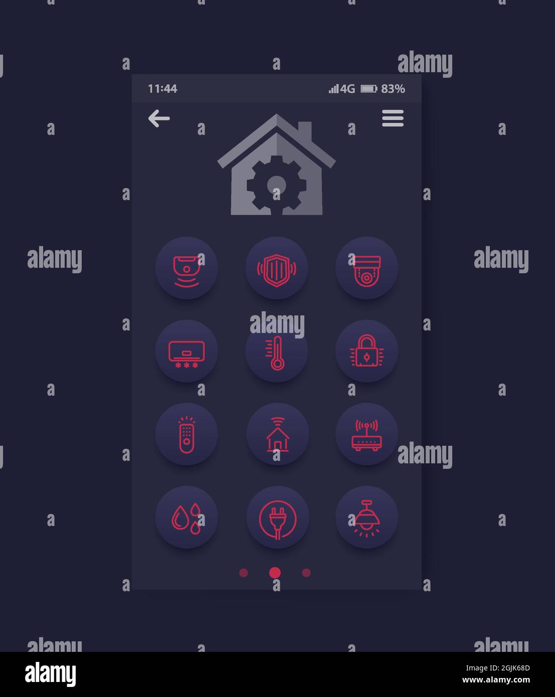 smart house and home automation app with icons Stock Vector Image & Art ...