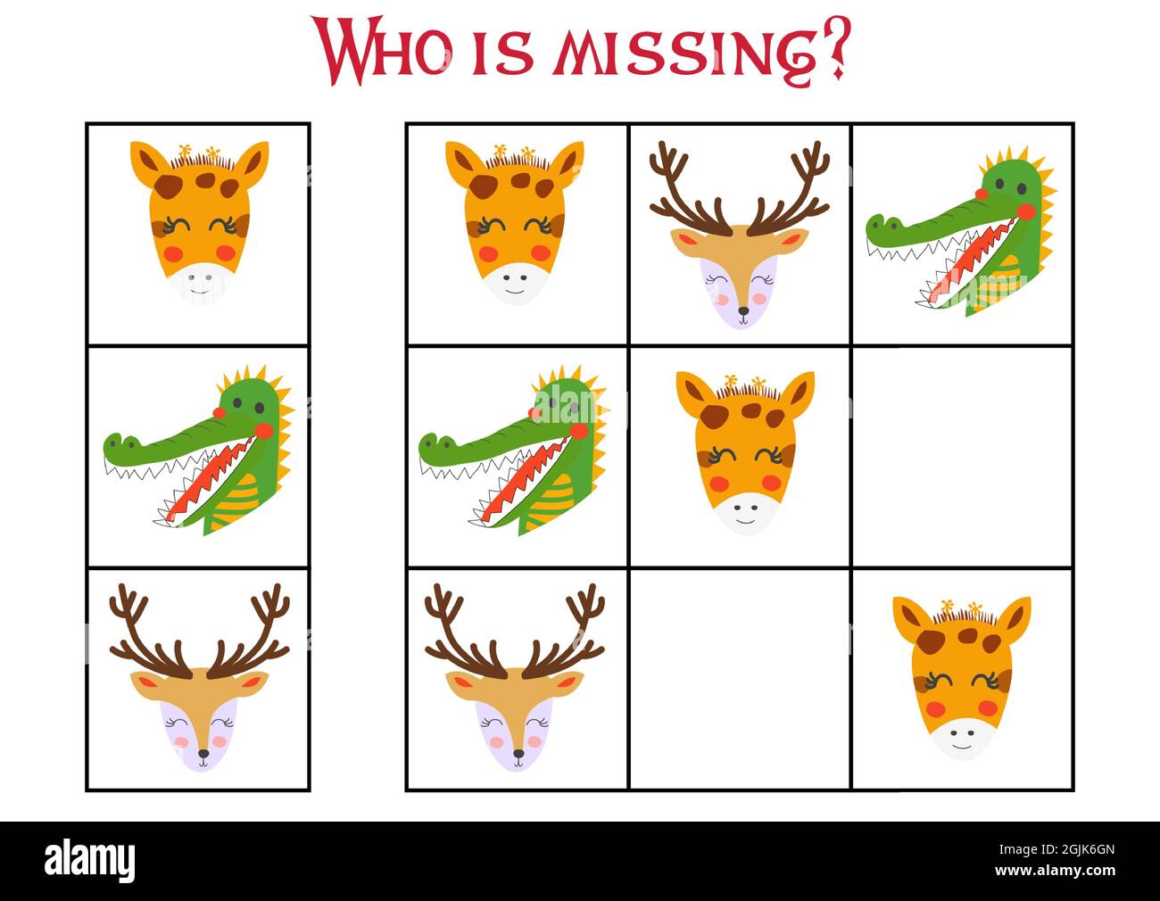 Sudoku game for children with pictures. Kids activity sheet. cute ...