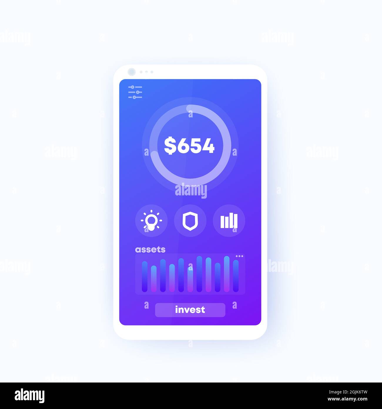 Finance app mobile ui design on phone screen Stock Vector Image & Art ...