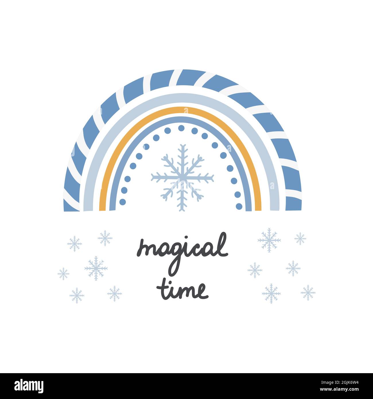 Cute rainbow boho style with lettering card Hand drawn lettering quote ...