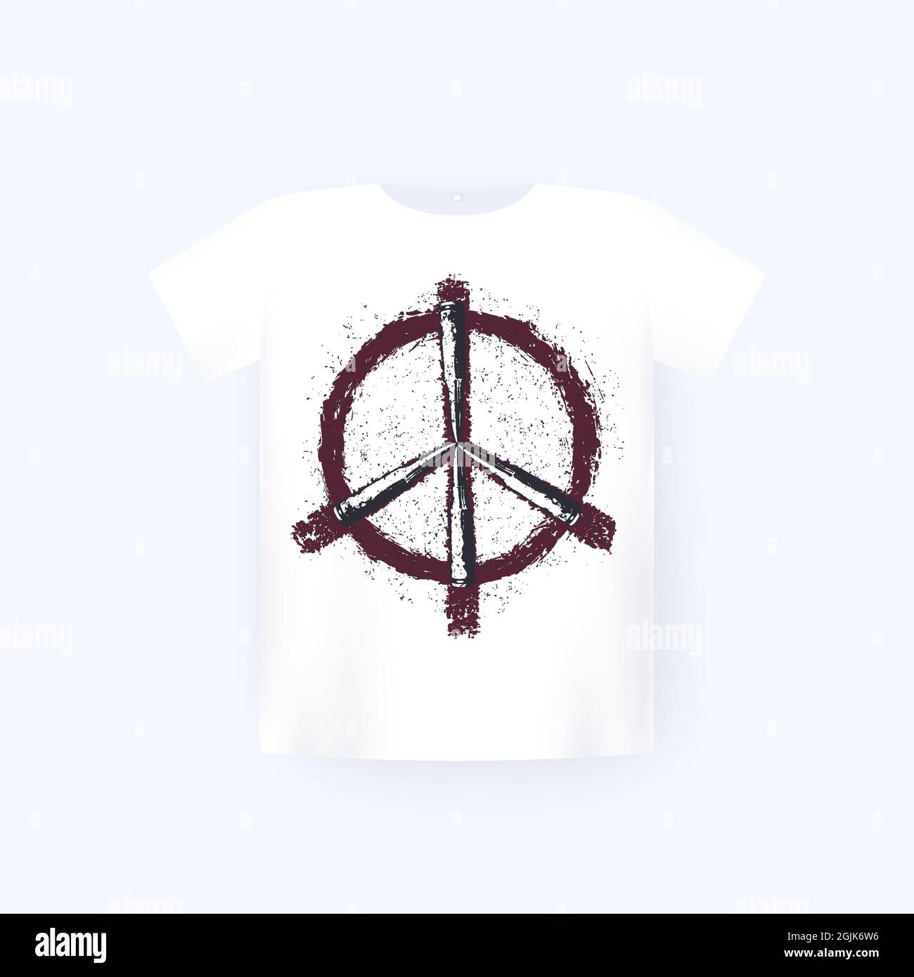 Peace sign with bullets t-shirt print on mockup Stock Vector Image ...