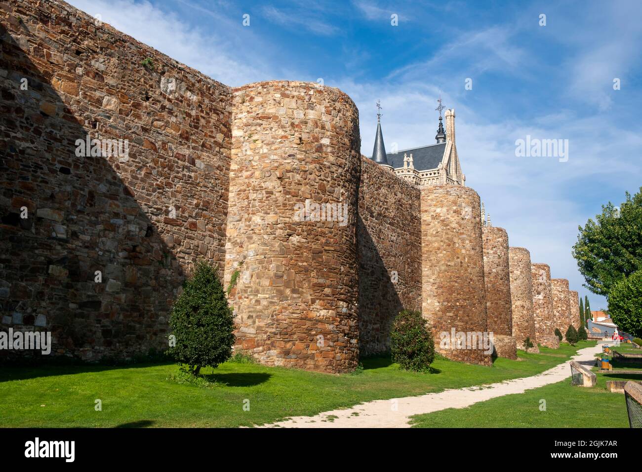 ancient Roman city wall of Astorga, Spain Stock Photo - Alamy
