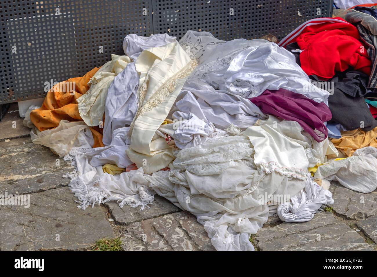 Big Pile of Discarded Clothing at Dump Site Stock Photo - Alamy