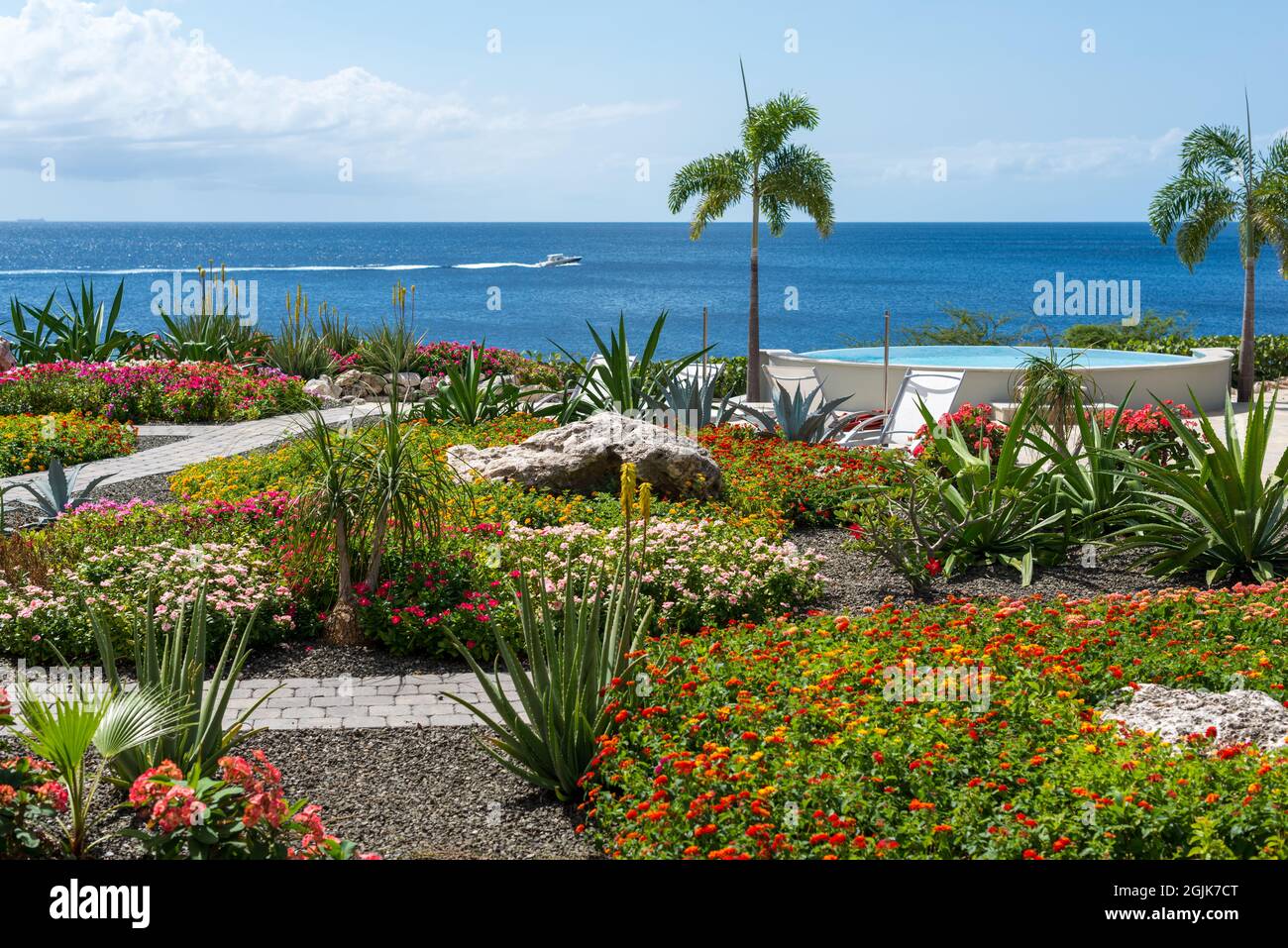 Summer and winter vacation destination, views of Curacao island ...