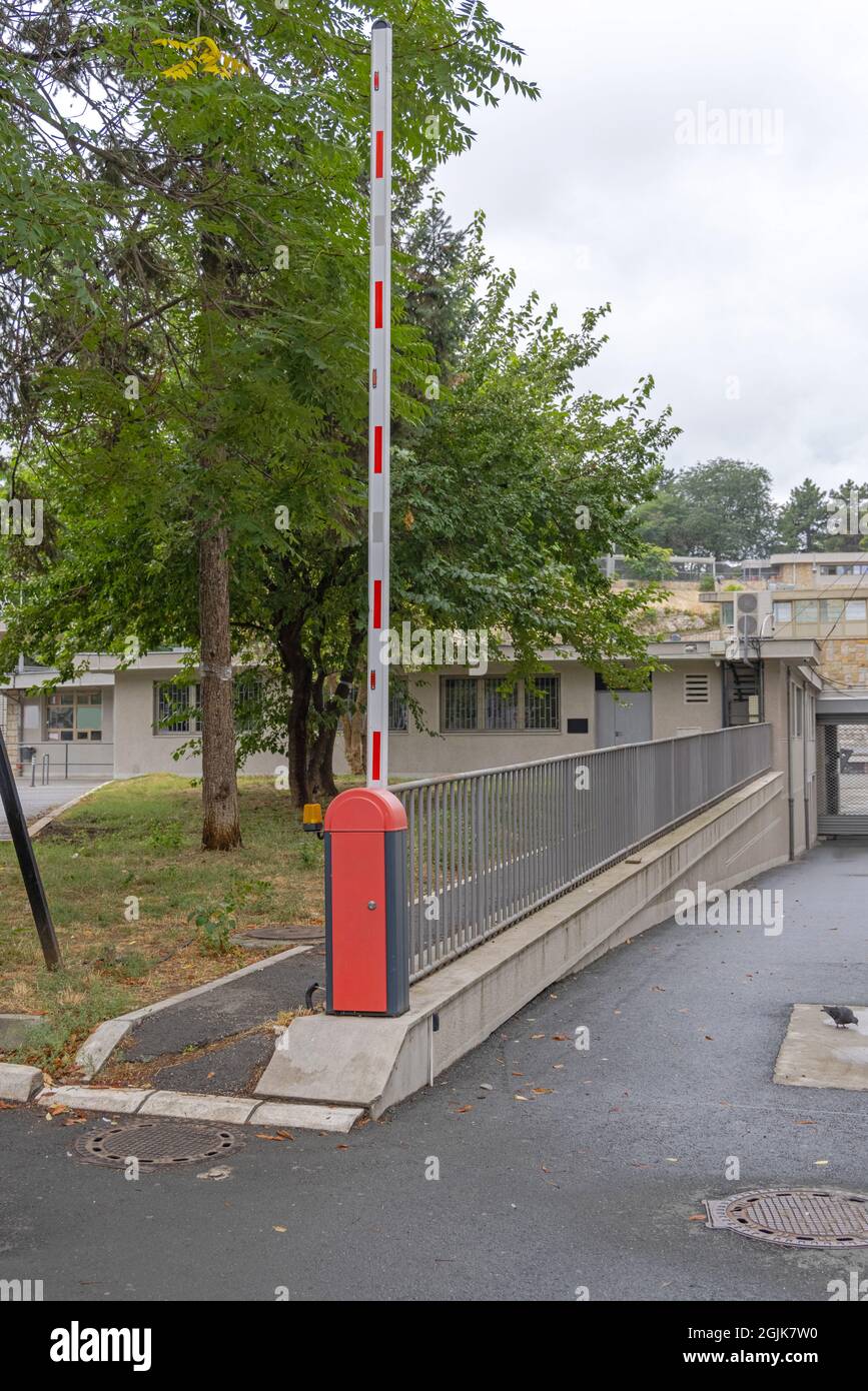 Remote Controlled Parking Ramp Barrier Boom Up Stock Photo - Alamy