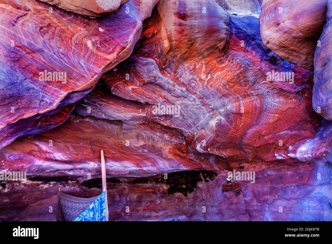 Red Rock Abstract Cave Petra Jordan Built by the Nabataens in 200 BC to ...