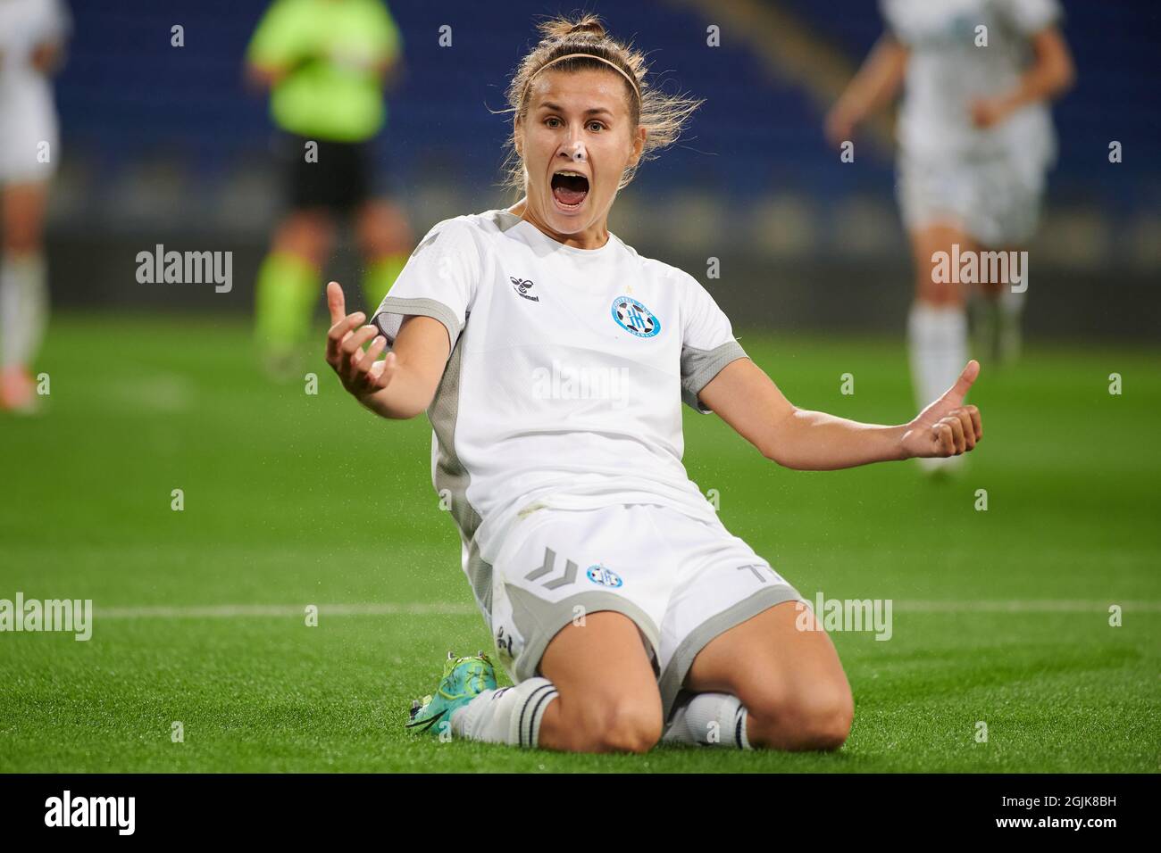 Female Footballer Celebrating Goal High Resolution Stock Photography ...