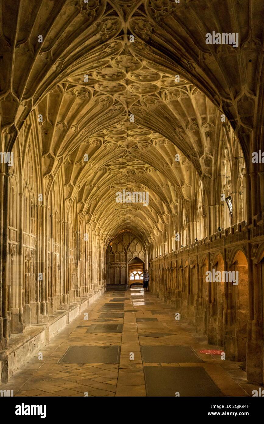 Gloucester Cathedral's cloister, Gloucester, United Kingdom Stock Photo ...