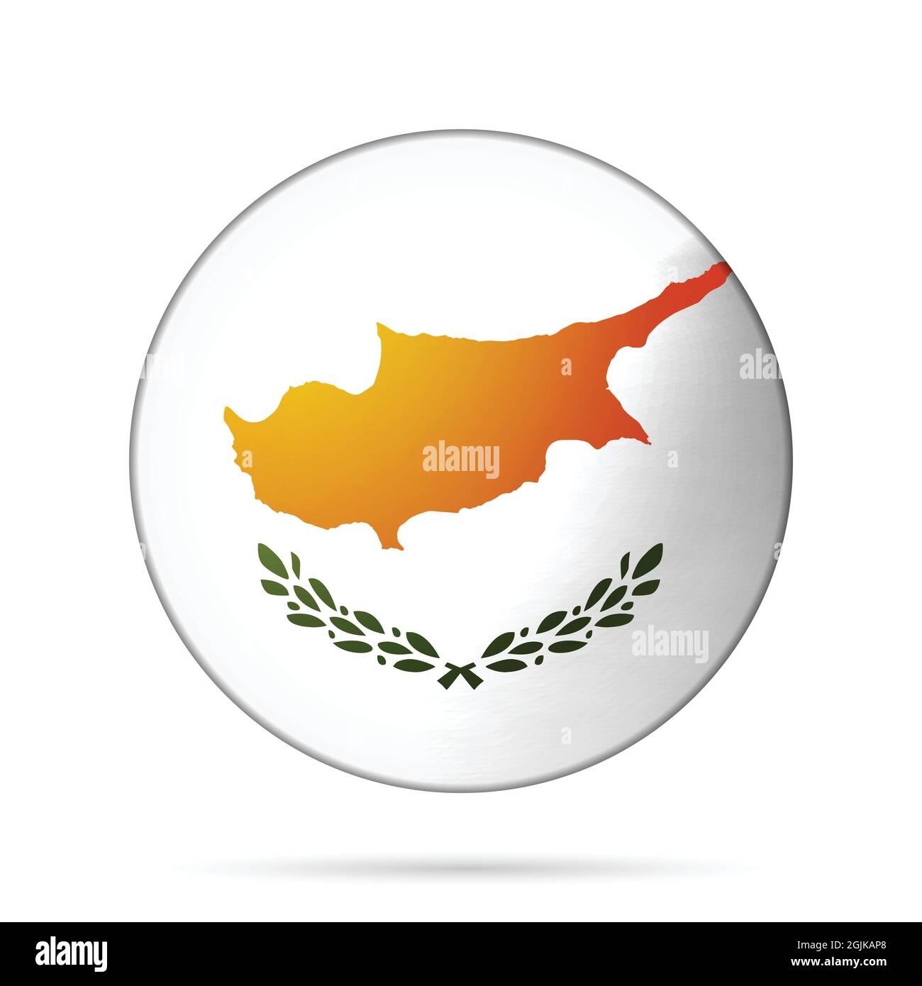 Glass light ball with flag of Cyprus. Round sphere, template icon ...