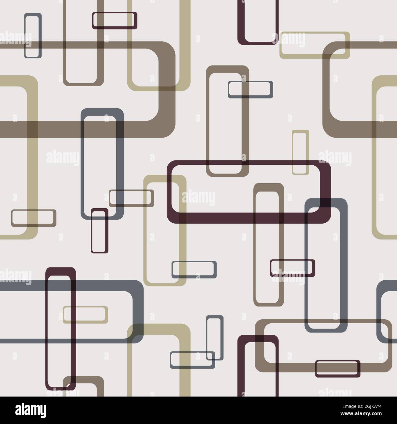 Seamless abstract pattern of colored intersecting contour rectangles ...