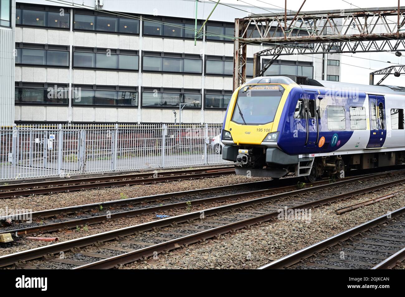 A class 195 arriving at Manchester Piccadilly station Stock Photo - Alamy