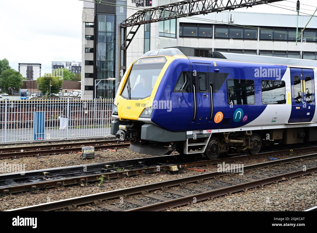 A class 195 arriving at Manchester Piccadilly station Stock Photo - Alamy