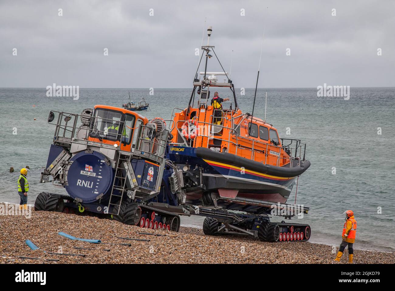 RNLI boat on Selsey Beach Stock Photo - Alamy