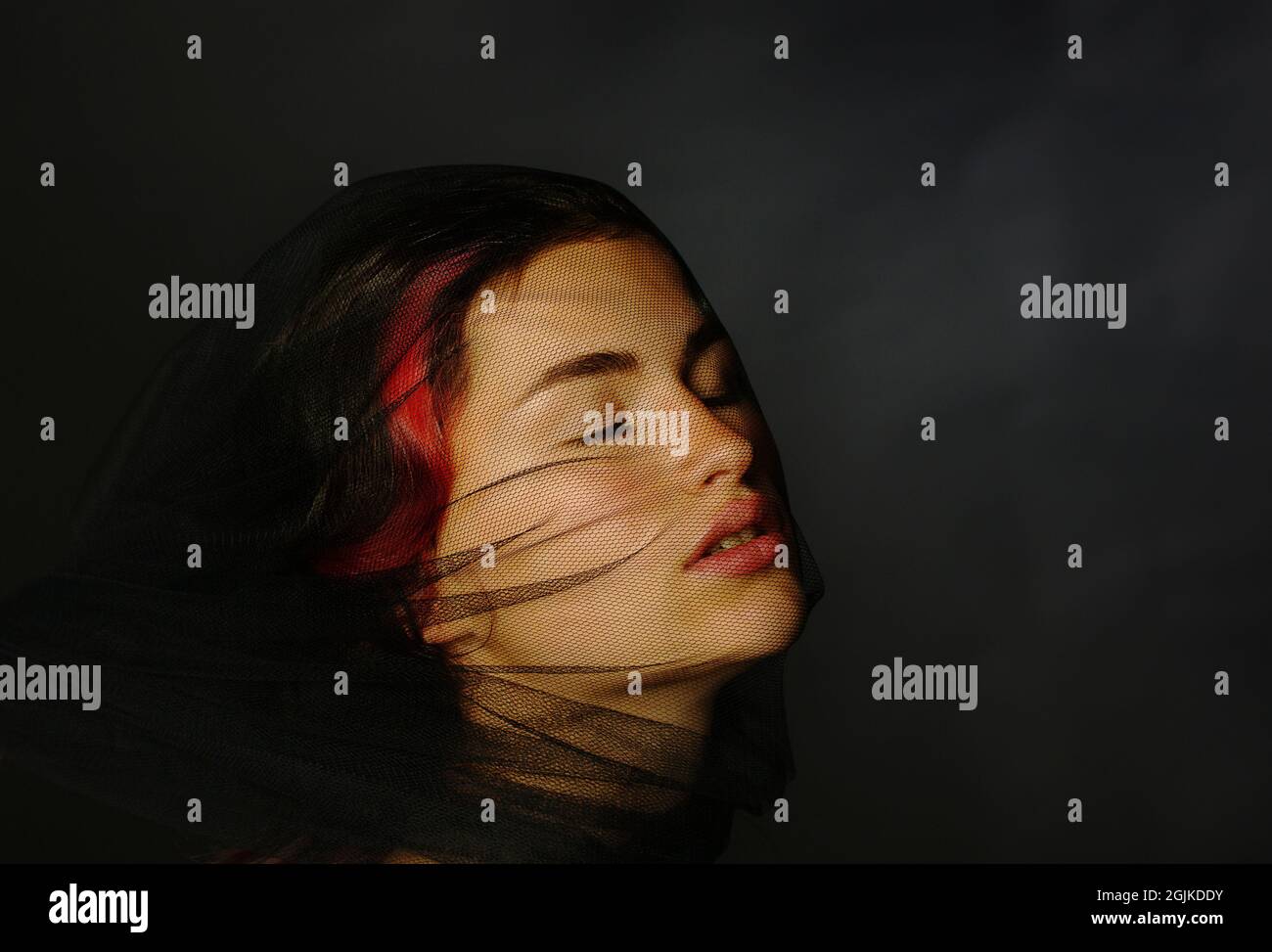 girl in black vail Stock Photo - Alamy