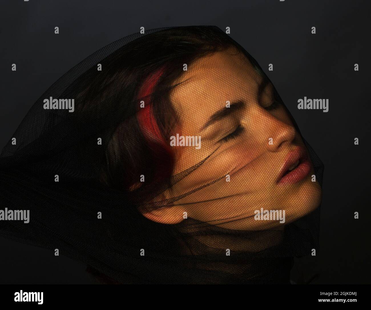 girl in black vail Stock Photo - Alamy