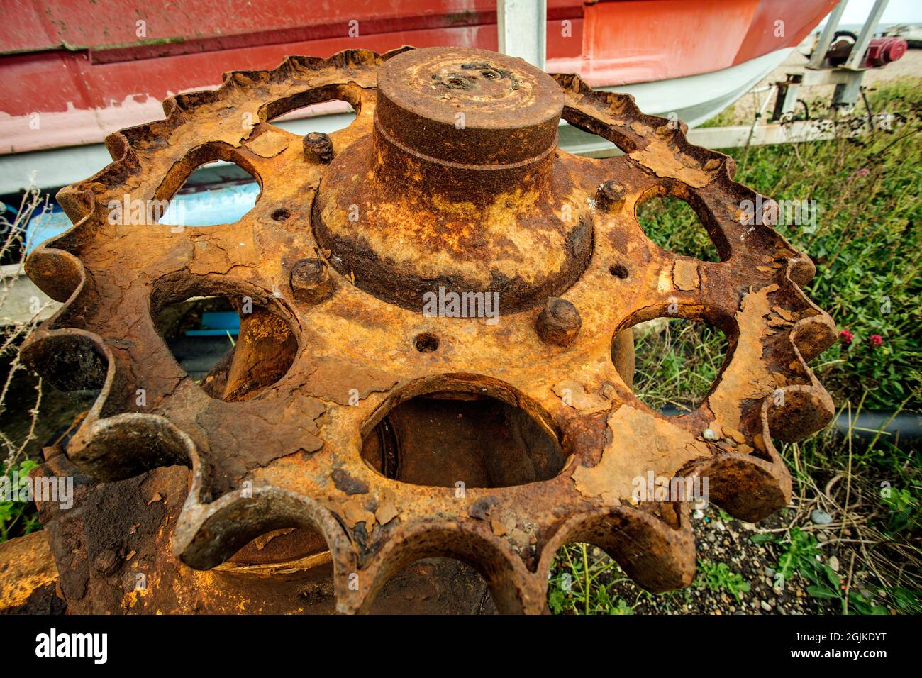 Large rusty iron cog wheel Stock Photo - Alamy
