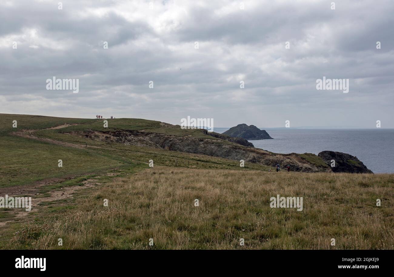 Rugged Cornish coastal landscape Stock Photo - Alamy